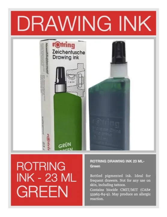 Rotring Drawing Ink 23 ml- Green | Lazada PH