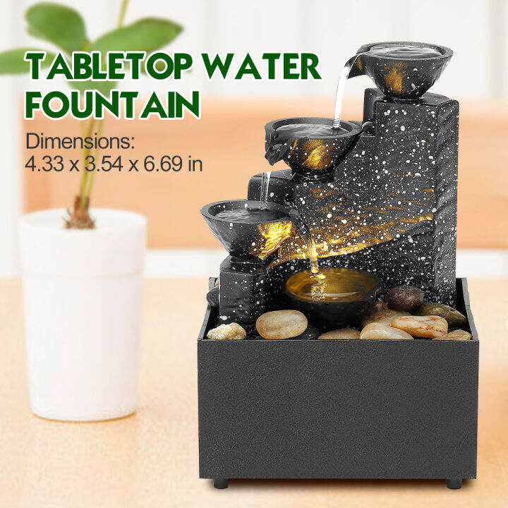 Home Decoration Fountain Waterfall 6.7 Inch Relaxation Waterfall LED ...