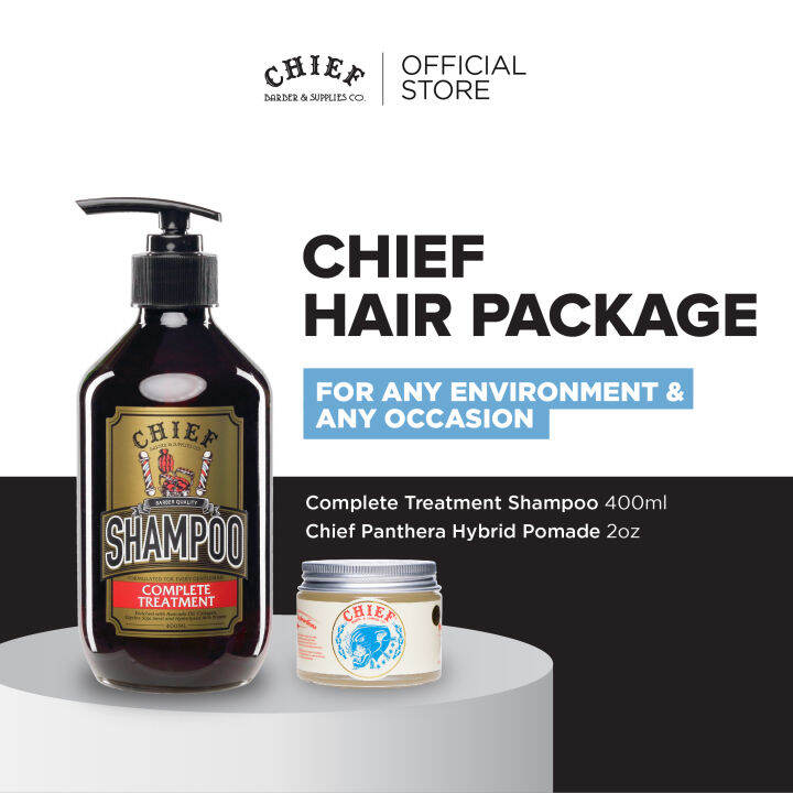 CHIEF HAIR PACKAGE (Pomade Hybrid 2oz + Shampoo CT 400ml) | Lazada ...