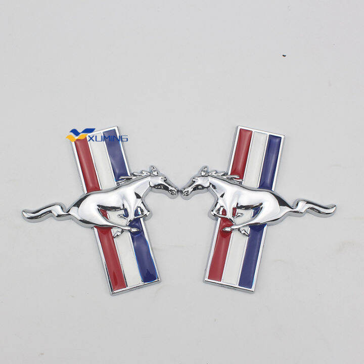 1 pair 3D Metal side emblem sticker for Ford Mustang New Mondeo logo ...
