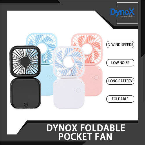 DYNOX Foldable Pocket Fan Mini Neck Fan Rechargeable Fan for Kids and Students | Lazada PH