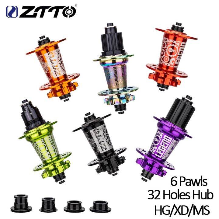 ZTTO MTB Bicycle Hub DR290 32 Holes 6 Pawls System HG XD MS Thru Axle ...