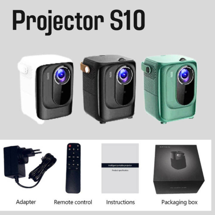 NEW MODEL 2023 S10 Mini Projector Home Theater Android Smart TV Micro ...