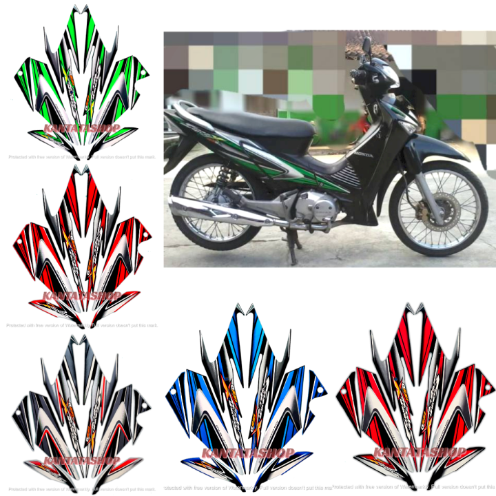 STIKER STRIPING LIS LES BODY MOTOR HONDA SUPRA X 125D 2006 & STRIPING ...