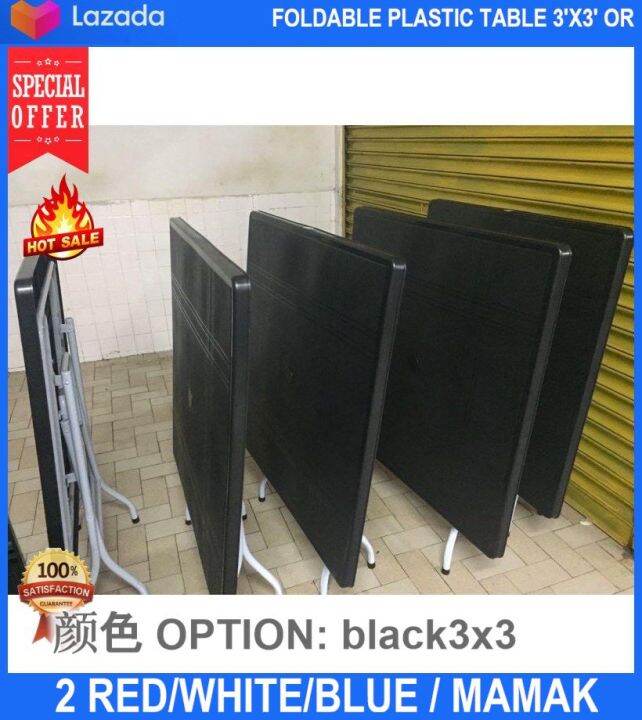 Foldable Plastic Table 3'x3' Or 2 x3 Red/white/blue / Mamak Hawker ...