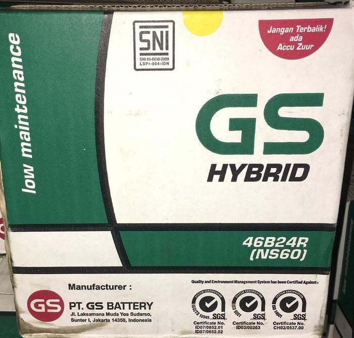 AKI MOBIL GS ASTRA GS HYBRID 46B24R NS60 12V 45AH ORIGINAL -12310 | Lazada Indonesia