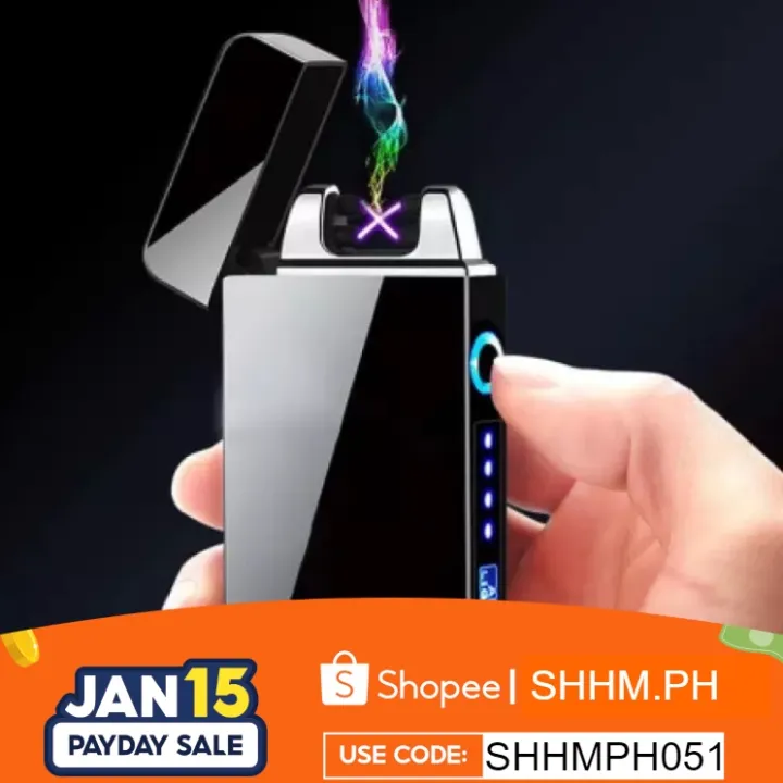 Classic Dual Arc Lighter Rechargeable Zippo Style Windproof Plasma Arc ...
