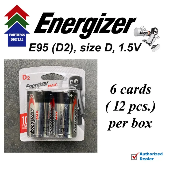 Energizer Max Alkaline size D Battery E95 D2 (6 pairs / 12 pcs per BOX ...
