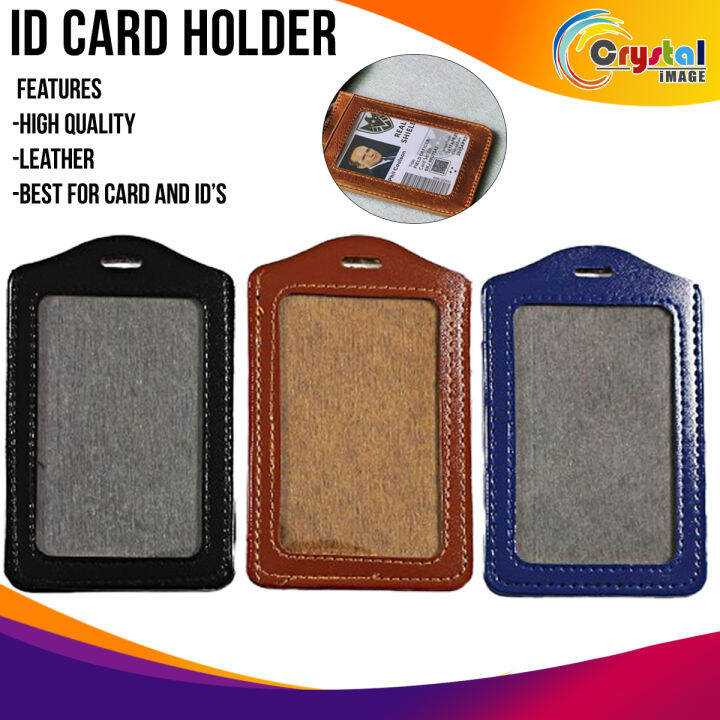 Leather ID Card Holder Vertical Style ID Case | Lazada PH