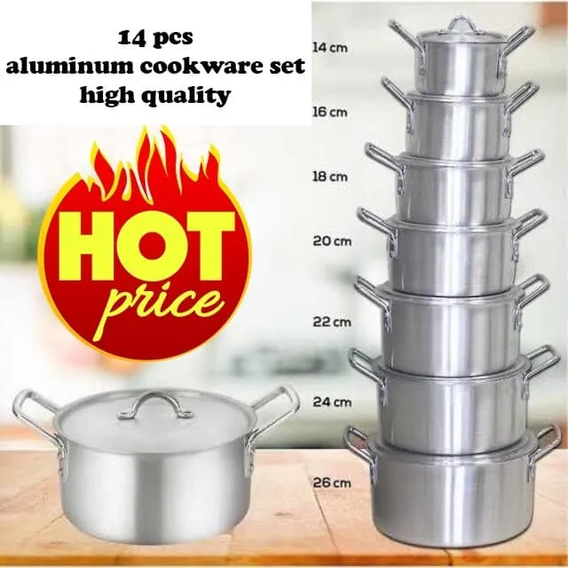 14 Pcs Cooking pot Aluminum | Lazada PH