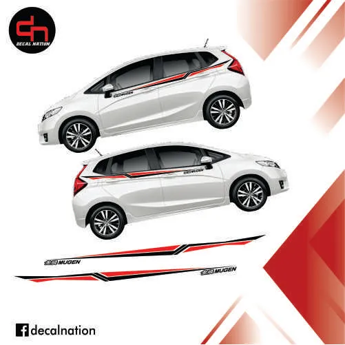 Honda Jazz Weatherproof Car Decals Cut Out Vinyl Sticker Black and Red ...