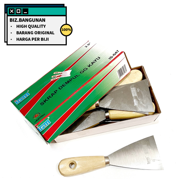 KAPI GAGANG KAYU IGM BAJA ASLI - PISAU DEMPUL KAPE SCRAPPER | Lazada ...