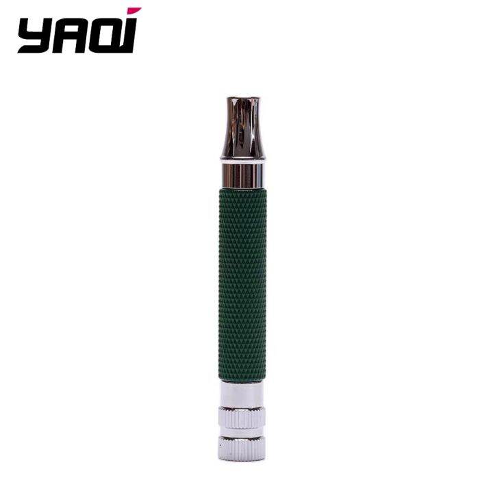 Yaqi Bottle Green And Chrome Color Brass Safety Razor Handle For Mens ...