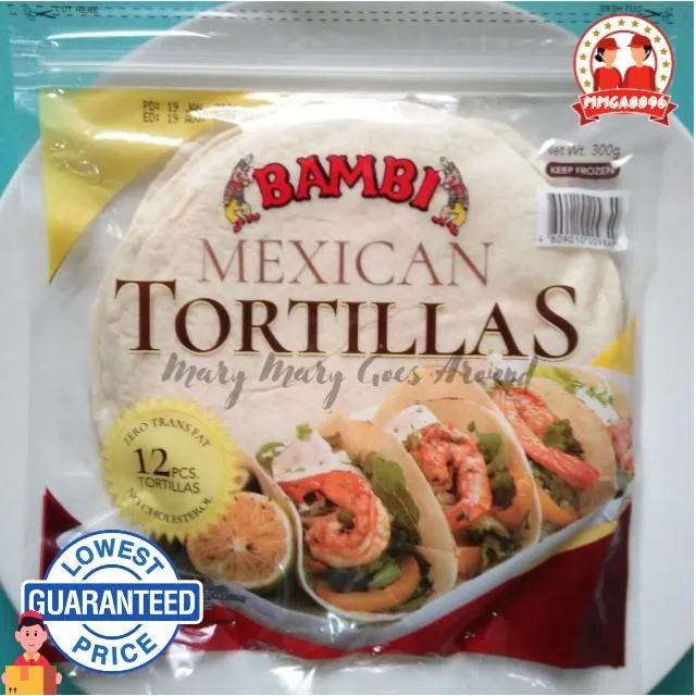 Bambi Tortillas Wrap 12pcs/pack 6 x 6 [soft tacos shawarma wrap ...