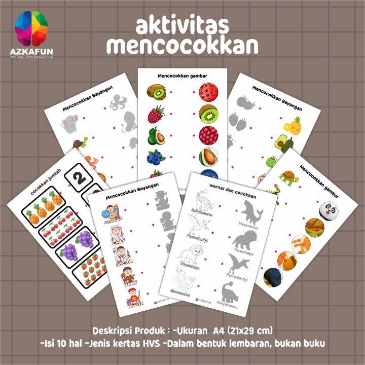 Lembar Belajar Mencocokkan - Worksheet Anak - printable belajar anak ...