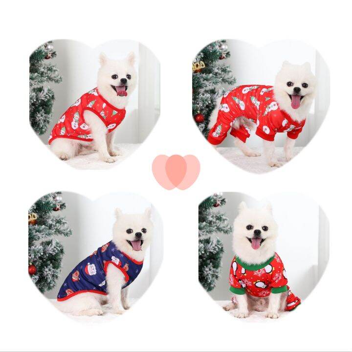 New pet Christmas clothes dog clothes sando | Lazada PH