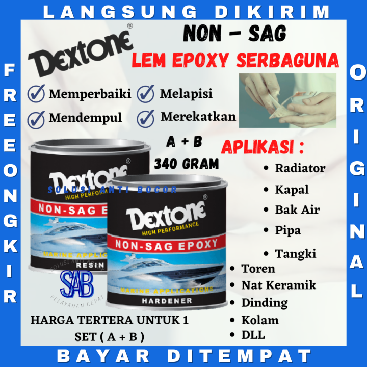 Lem Dextone Anti Bocor Kolam Pipa Toren Rembes Merekat Dalam Air 170gr ...