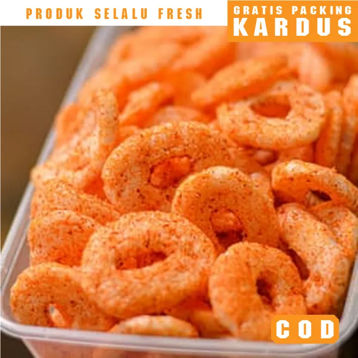 SNACK MAKANAN RINGAN KILOAN RING IKAN PEDAS / KRUPUK IKAN / KRUPUK ...