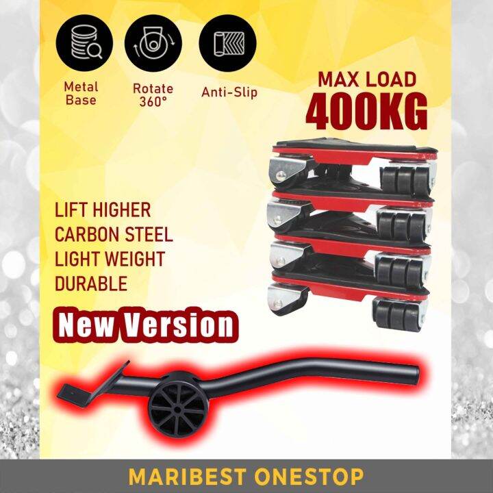 5pcs/Set Heavy Furniture Lifter Max Load 400kg Slides Trolley Transport ...