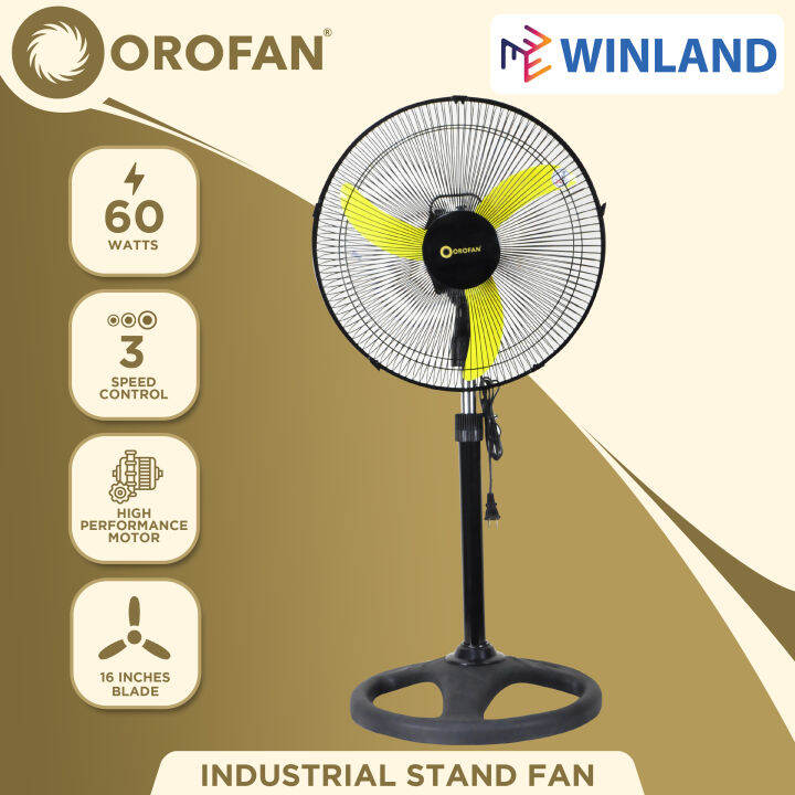 OROFAN by Winland 16inches Industrial Stand Fan Electric Fan OISF-16B ...