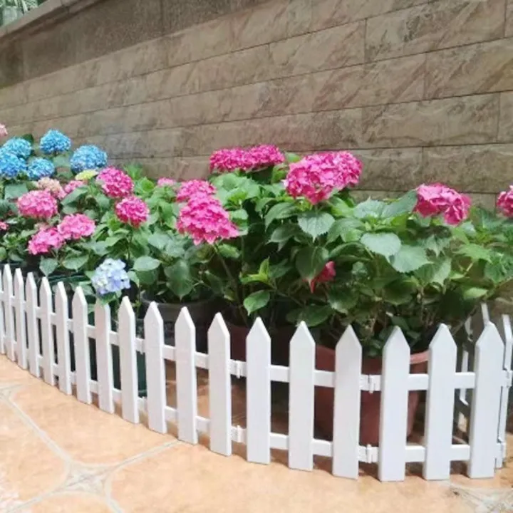 gardeninging COD White Plastic Fence Pointed Fence PVC Fence Garden ...