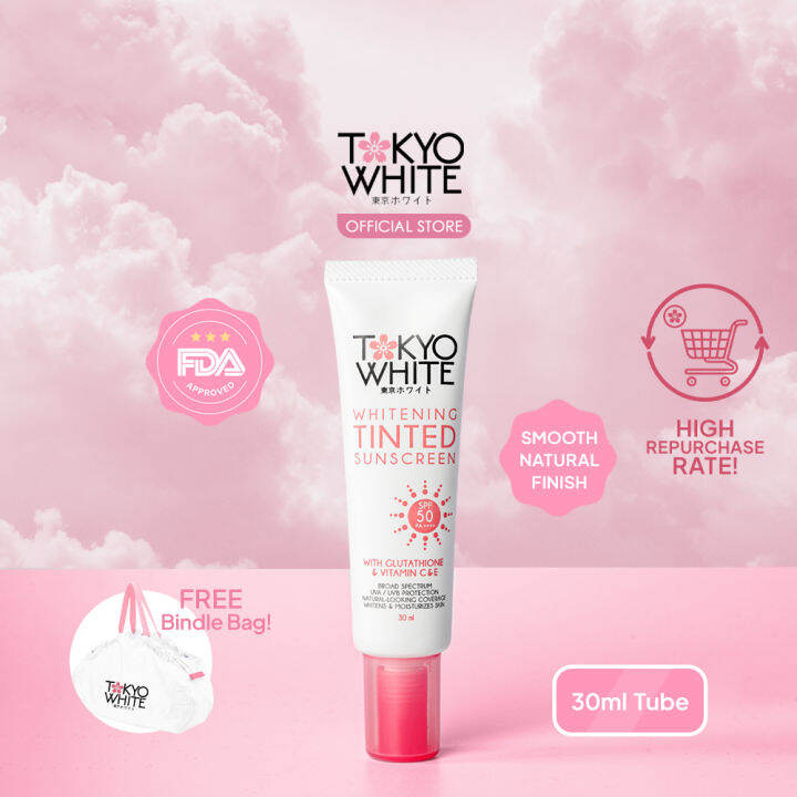 Tokyo White Whitening Tinted Sunscreen 30ml + FREE Bindle Bag | Lazada PH