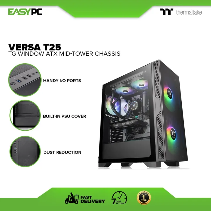 EasyPC | Thermaltake Versa T25 TG or T35 RGB TG Window ATX Mid-Tower ...