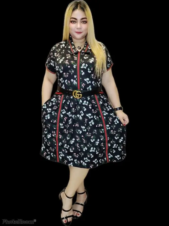 KIANA BOUTIQUE QUALITY DRESS WITH CHERRY LINES AND COLLARED PILON ...