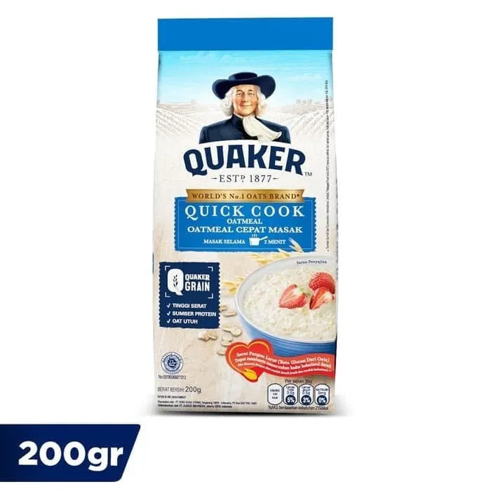 Quaker Oatmeal Quick Cook 200g BIRU | Lazada Indonesia