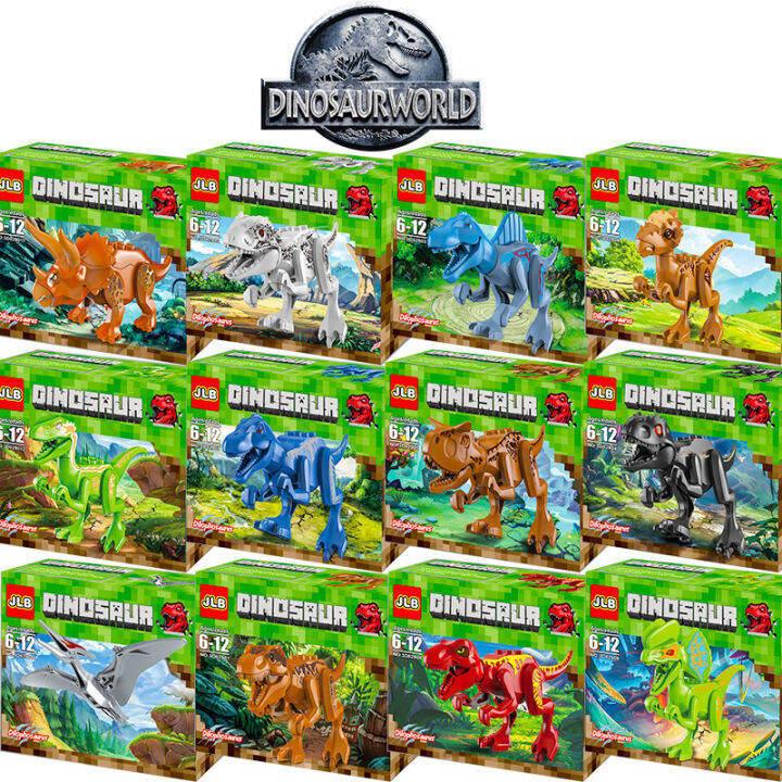 Assembling dinosaur building blocks Tyrannosaurus rex model Jurassic ...
