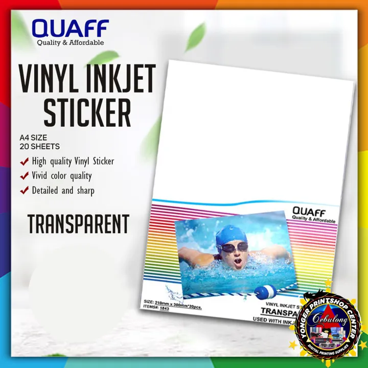 1 PACK QUAFF TRANSPARENT STICKER A4 SIZE-CEBULONG YONGER | Lazada PH