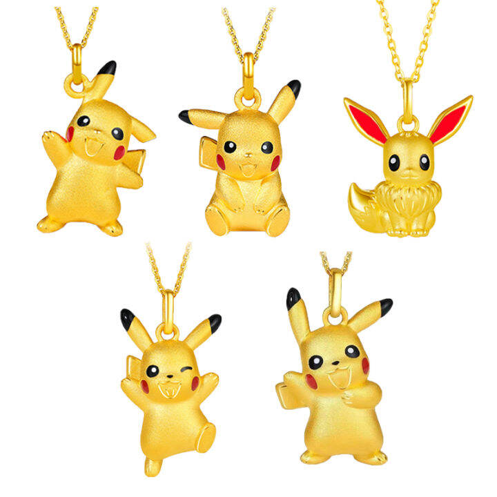 Anime Pokemon Ring Necklace Pikachu Kawaii Eevee Gengar Pikachu Cute ...