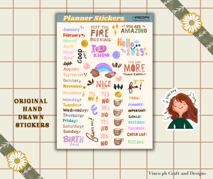 Planner Stickers/minimalist/aesthetic/cute/simple/sticker/planner ...