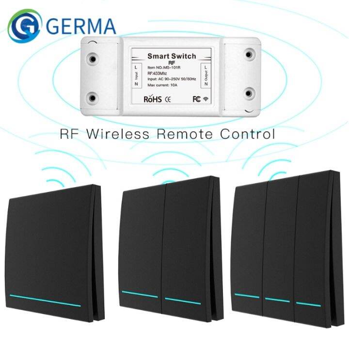 433Mhz Wireless Smart Switch RF Remote Control Receiver Push Button ...