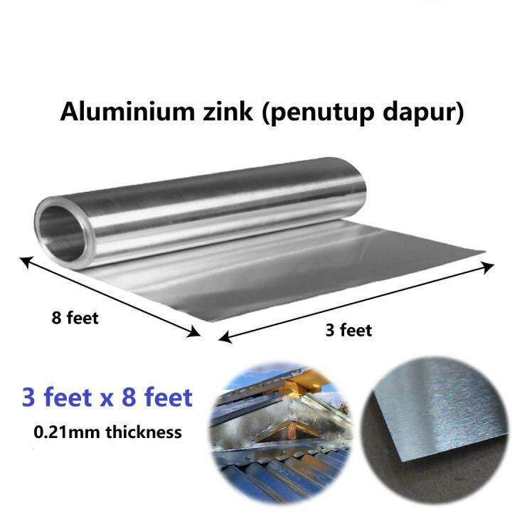 3ft x 8ft ,3ft x 4ft ALUMINIUM ZINC SHEET Coil/Zink PENUTUP DAPUR | Lazada