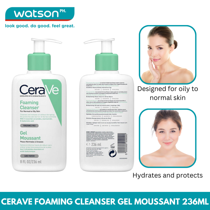 WATSON CeraVe Foaming Cleanser For Normal To Oily Skin For Face & Body ...
