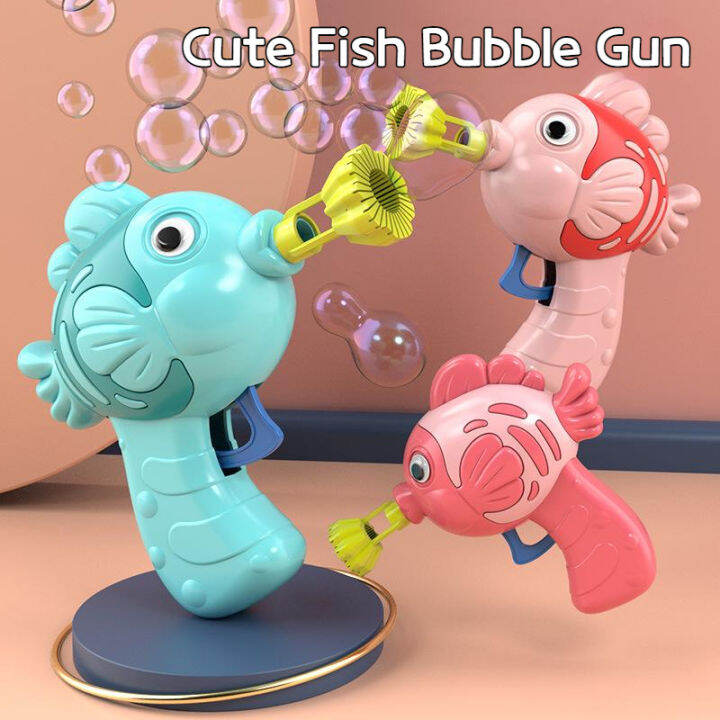 Cute Fish Bubble Gun Automatic Blower for Kids Bubble Gun Machine ...