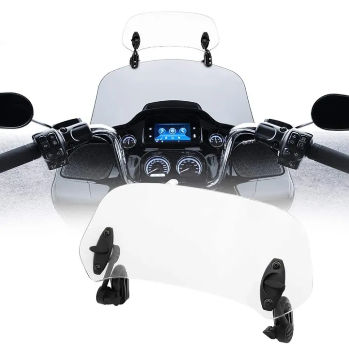 Motorcycle Windshield Extension - Universal Adjustable Clip-on ...