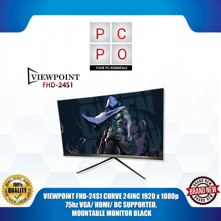 VIEWPOINT FHD-24S1 CURVE 24INC 1920x1080p 75hz VGA/ HDMI/ DC SUPPORTED ...