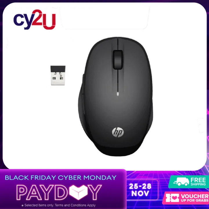 HP Dual Mode Mouse 300 With 2.4GHz Wireless Mouse and Bluetooth Black ...