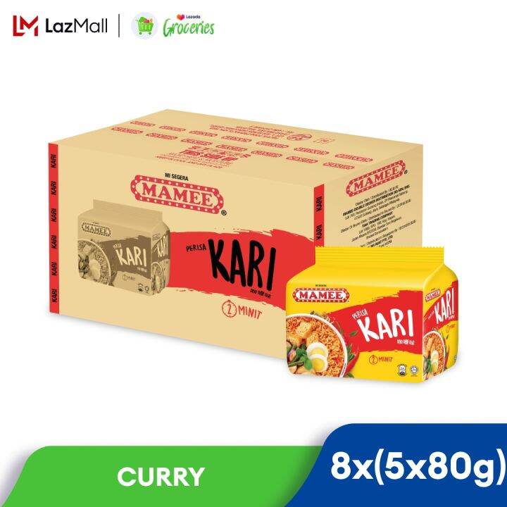 [CARTON] MAMEE PREMIUM NOODLE CURRY 8X(5X80G) | Lazada