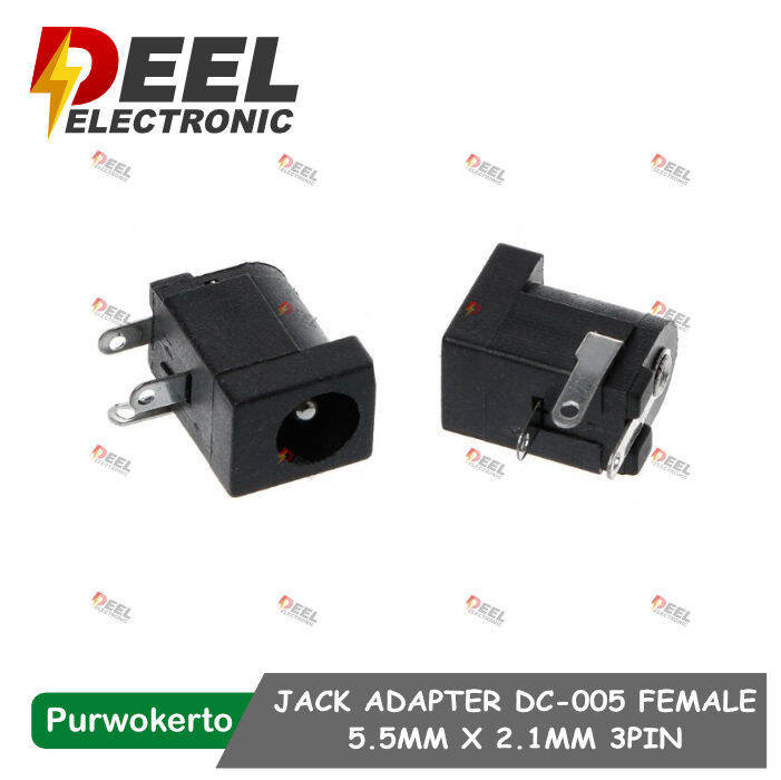 JACK ADAPTER DC-005 FEMALE POWER SOCKET 5.5MM X 2.1MM 3PIN PCB TANAM ...