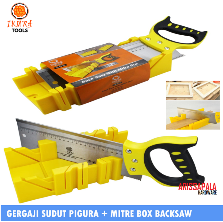 IKURA TOOLS Miter Box Mitre Box Saw Set Gergaji Dan Box Mal Potong ...