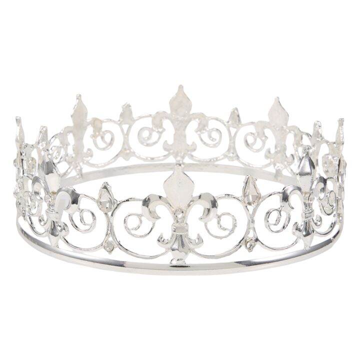 Royal King Crown for Men - Metal Prince Crowns and Tiaras, Full Round ...