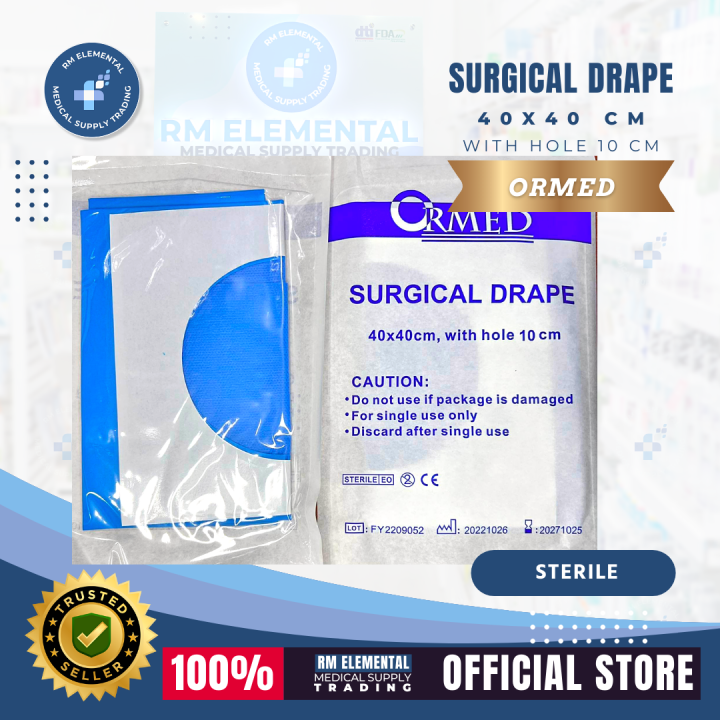 Surgical Drape Sterile 10pcs 40x40 w/ 10cm Hole Disposable eye sheet ...