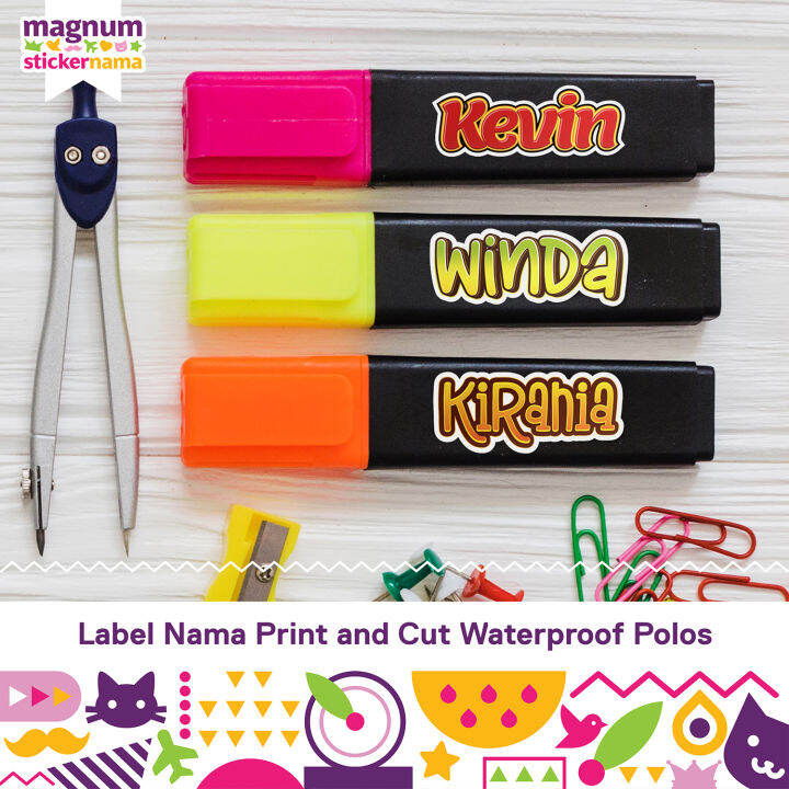 Label Nama Waterproof, Stiker Nama Print and Cut Polos | Lazada Indonesia