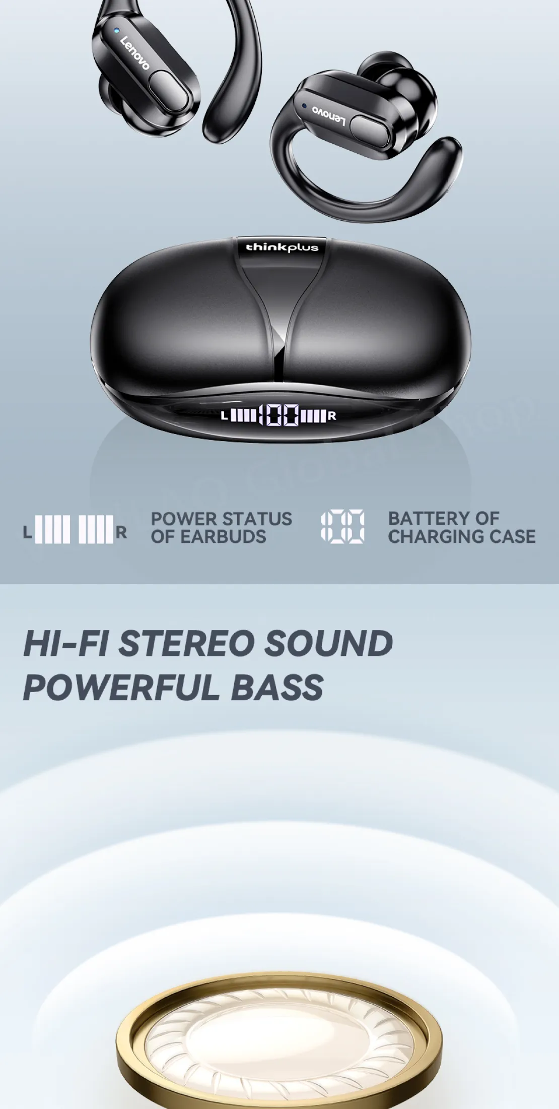 หูฟังบลูทูธ Lenovo XT80 TWS หูฟังออกกำลังกาย หูฟังบลูทูธ 5.3 หูฟัง ...