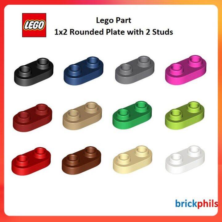 Lego Part 35480 - 1x2 Rounded Plate with 2 Studs | Lazada PH