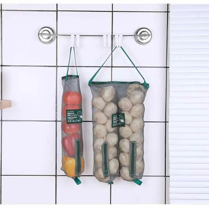 Top Shop Net Storage Produce Bags for Fruit 2degin Hanging Mesh Storage ...