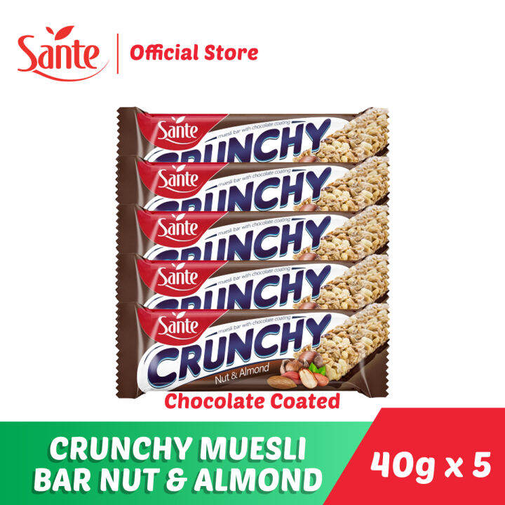 Crunchy Muesli Bar (Nuts & Almond) Chocolate Coating 40G Pack Of 5 ...